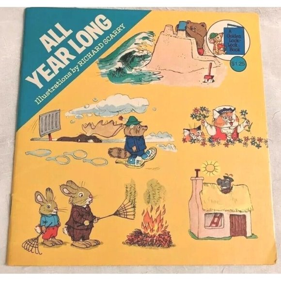 Richard Scarry | Toys | 976 All Year Long Richard Scarry Golden Look ...